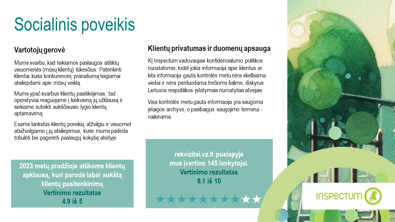 TVARUMO ATASKAITA :: Kontrolės įstaiga INSPECTUM